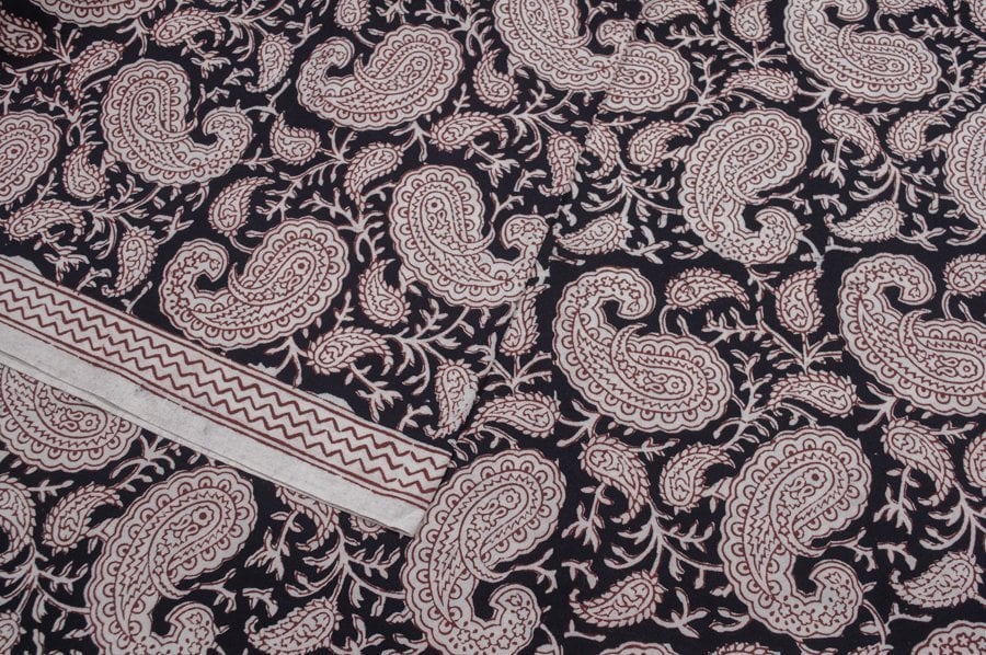 Pre-Cut 1.70m Bagh Premium Cotton Handblock Printed Fabric - AvagataSara