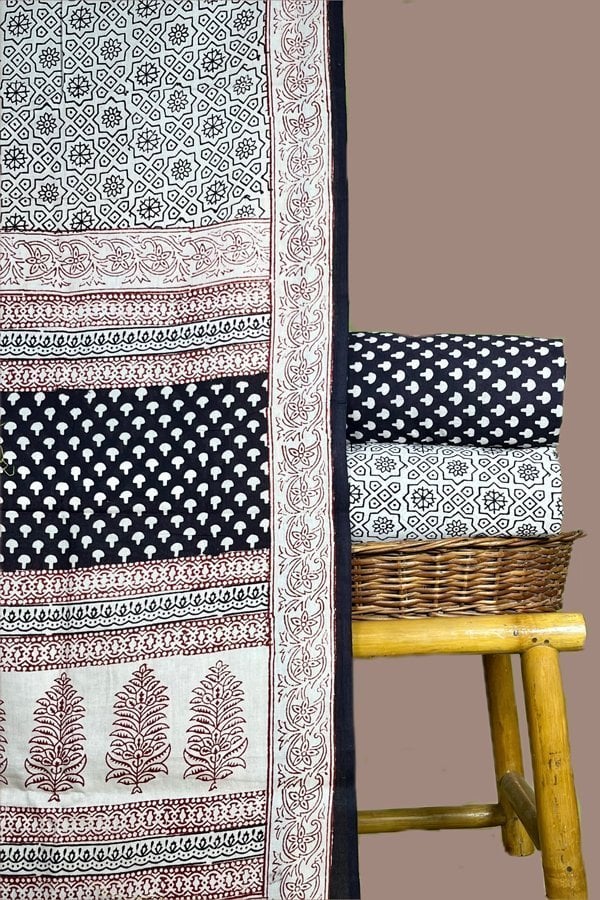 UnStitched Suits 2pc & 3pc Dupatta Suits 100% Cotton Bagh-Sets ...