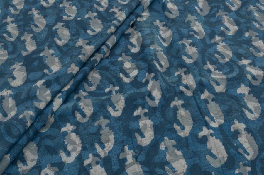 Pure Cotton Bagru Handblock Printed Fabric - AvagataSara